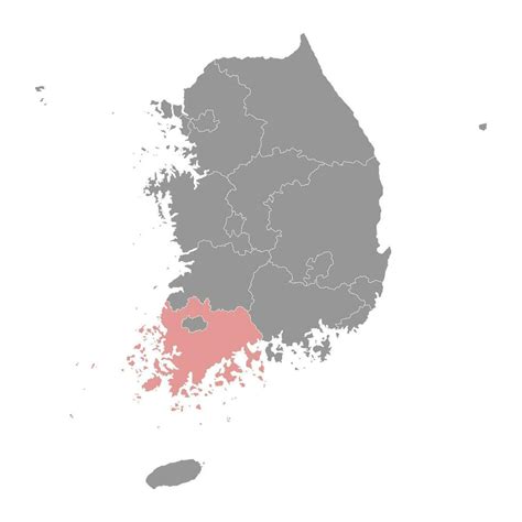 South Jeolla Map Province Of South Korea Vector Illustration