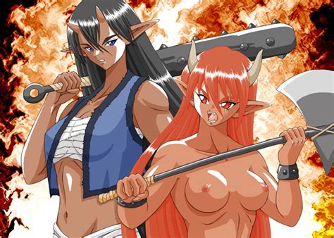 Rule 34 Axe Breasts Horns Oni Pointy Chin Pointy Ears 175256