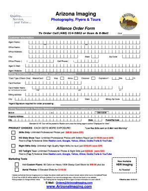 Fillable Online Alliance Order Formxls Fax Email Print PdfFiller