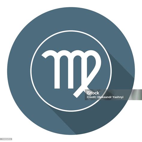 처녀 자리 아이콘입니다 벡터 점성술 별자리 기호입니다 조디악 기호입니다 공기 요소입니다 플랫 스타일입니다 스티커 디자인 웹 응용 프로그램에 대 한 깨끗 하 고 현대적인 벡터