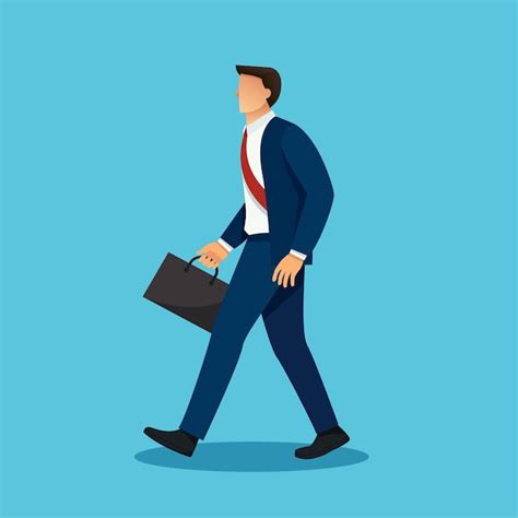 Premium Vector Character Businessman Walking Vector Illustration