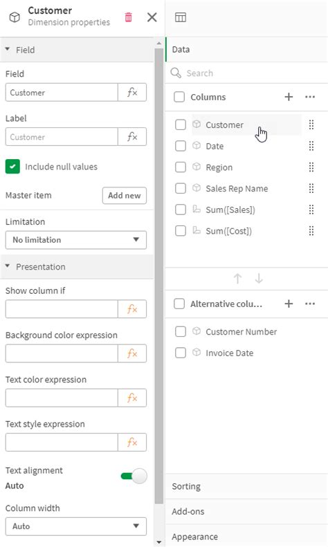 Straight Table Qlik Cloud Help
