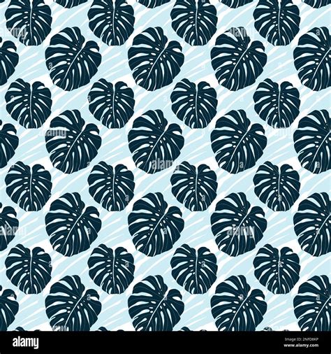 Monstera Leaves Seamless Pattern For Textile Or Wallpapers Vector