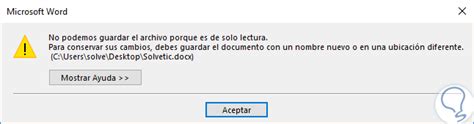 Cómo guardar archivo o quitar solo lectura Word 2019 Word 2016 Solvetic