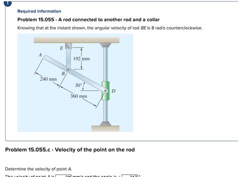 Solved Required InformationProblem 15 055 A Rod Connected Chegg Com
