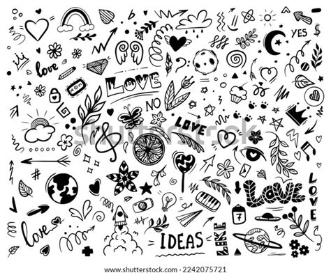 Doodle Design Elements Vector Set Set Stock Vector Royalty Free