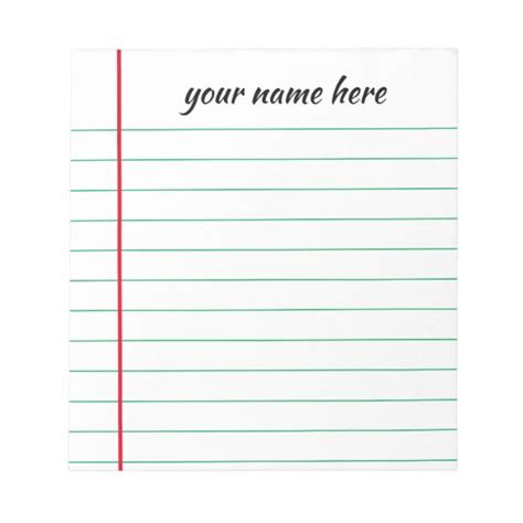 Personalized Lined Notepad