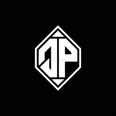 QP Logo Monogram Geometric Shield Shape Style Stock Vector