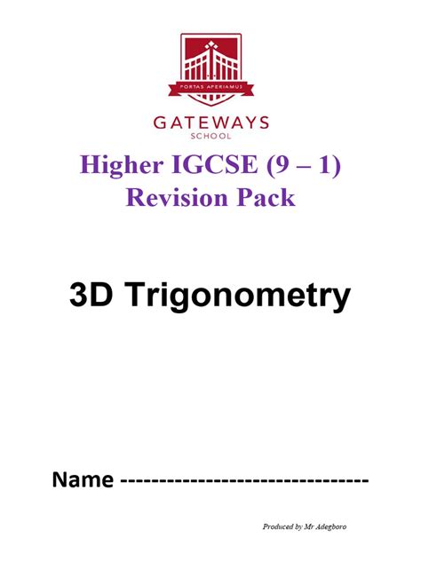 3d Trigonometry Pdf Triangle Significant Figures
