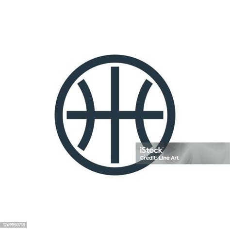 스포츠 컨셉의 농구공 아이콘 벡터 농구 공 편집 스트로크의 얇은 라인 그림 웹 및 모바일 앱 로고 인쇄 미디어에 사용하기 위한 농구공 선형 사인 Championship에