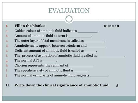 Fetal Membranes Amniotic Cavity And Amniotic Fluid Ppt