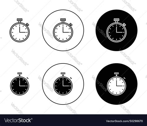 Stopwatch Icon Set Watch Clock Timer Chronometer Vector Image