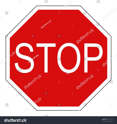 Vector Illustration Of A Red Octagon Stop Sign 52777015 Shutterstock