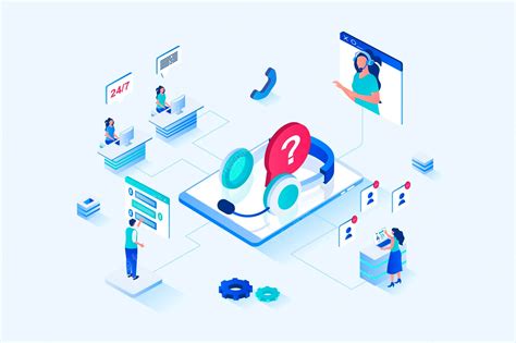 Premium Vector Customer Support 3d Isometric Web Design Vector Web Illustration