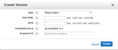 Topic Creating An EBS Volume