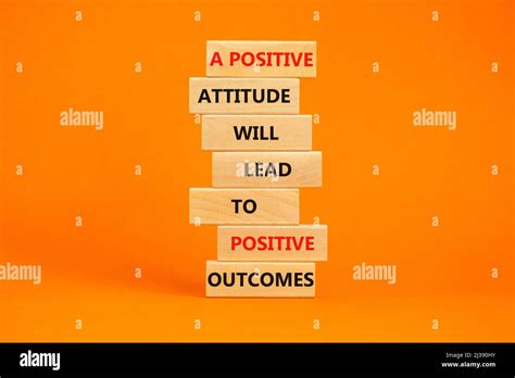 Think Positive Symbol Wood Blocks With Words A Positive Attitude Will