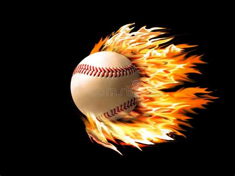 Baseball On Fire Stock Illustration Image Of Baseball 4010259