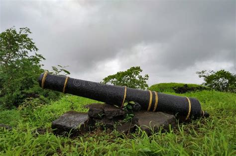 Ancient Cannon On Palgad Fort Maharashtra India Stock Photo Image