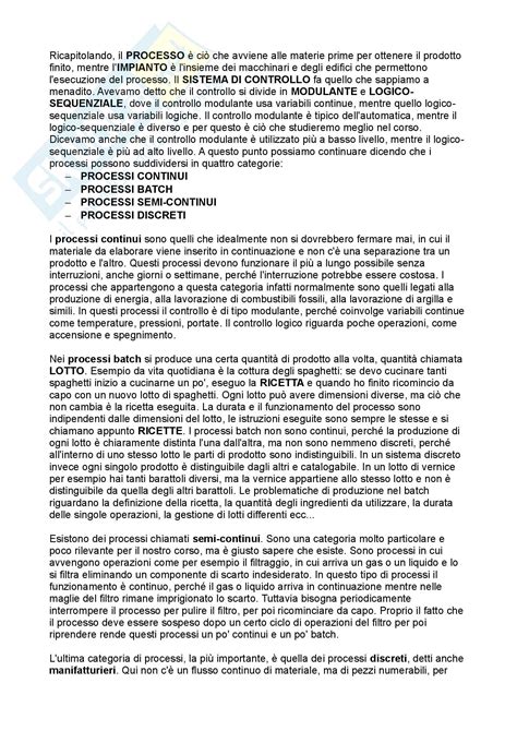 Lezioni Complete Appunti Di Automazione Industriale