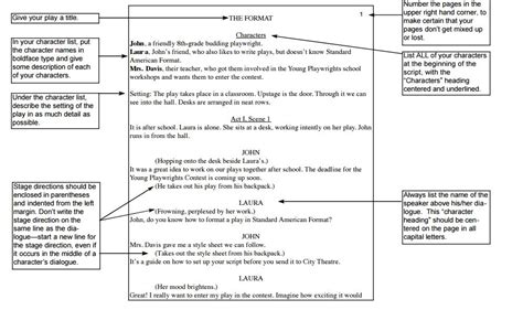Writing A Play Format