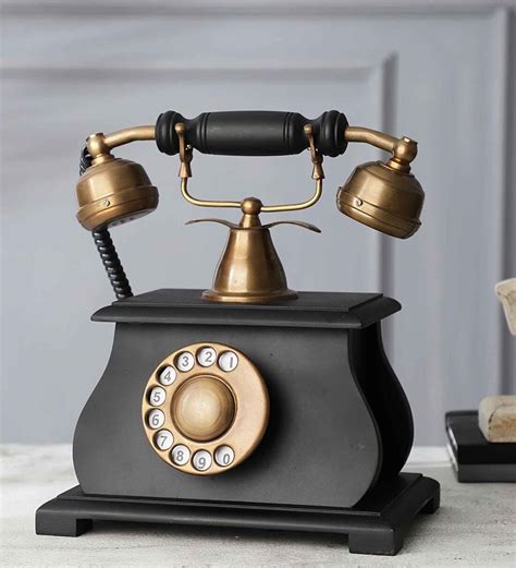 Buy Brass Antique Dial Black Hut Style Telephone Showpiece At 3 OFF By