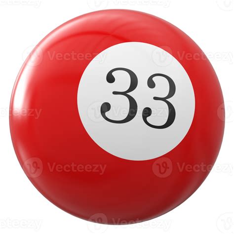 33 Number 3d Ball Red 36307486 Png