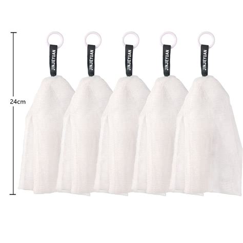 5pc Portable Hangable Handmade Soap Saver Bag Bath Shower Travel