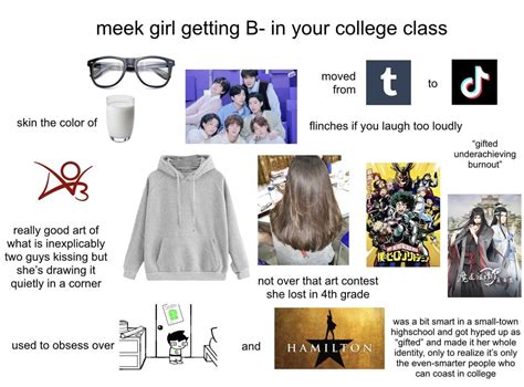 Meek Girl Getting B In Your College Class Starterpack R Starterpacks