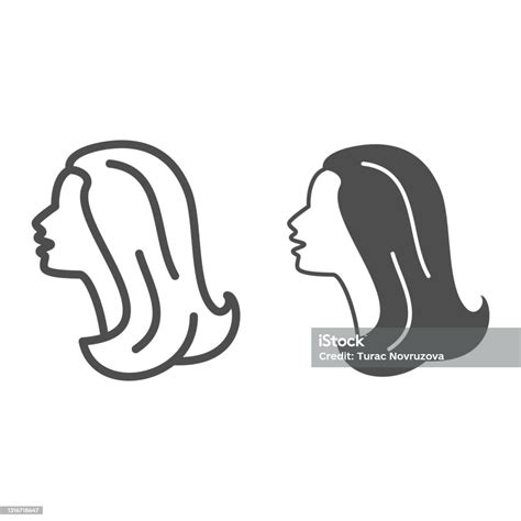 女性頭剪影線和堅實的圖示3月8日的概念女性個人資料標誌上的白色背景美麗的女性臉剪影在配置檔圖示輪廓風格的移動向量圖形向量圖形及更多互聯網圖片