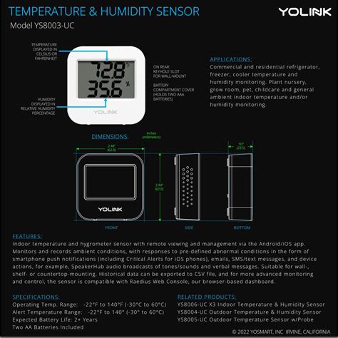 Smart Temperature Humidity Sensor Works Walexa Ifttt 14 Mile Super Long Range Wireless