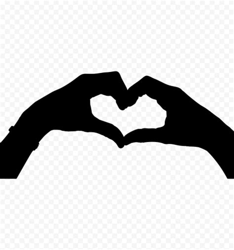 Love Hand Heart Gesture Black Silhouette Png Citypng
