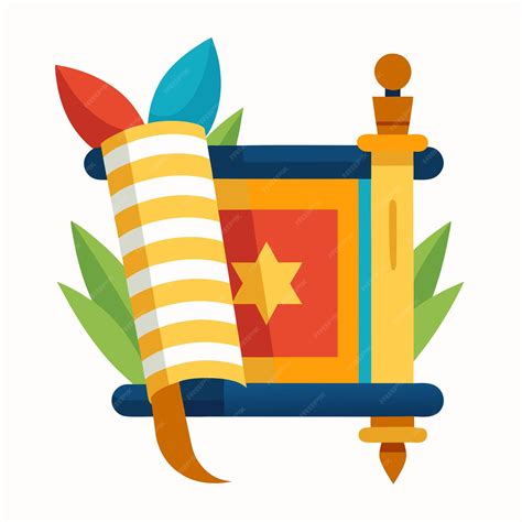 Elegant Vector Design Of A Torah Scroll Book Sacred And Detailed