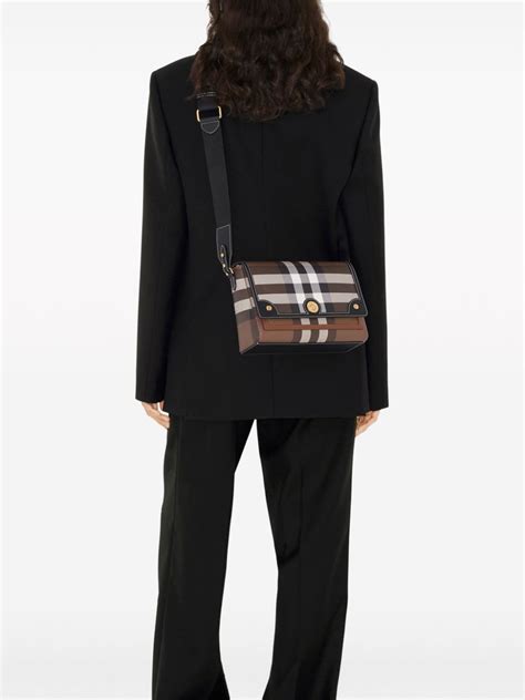 Burberry Vintage Check Leather Shoulder Bag Brown Farfetch