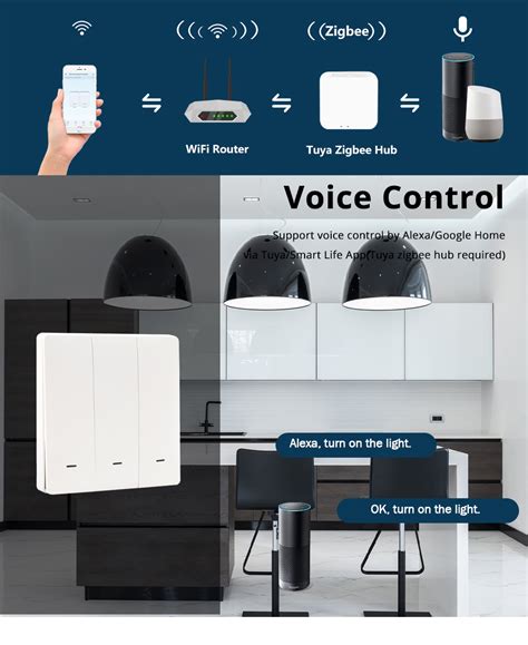 Zemismart Zigbee Neutral Light Switch Button Relay Switch 1 2 3 Gang 1gang 30A Switch For Water