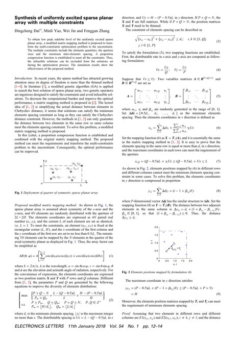 pdf synthesis of uniformly excited sparse planar array with multiple constraints