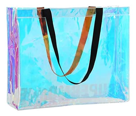 Bolsa De Mano Iridiscente Hologr Fica N A Bolsa Transpare Meses Sin Intereses