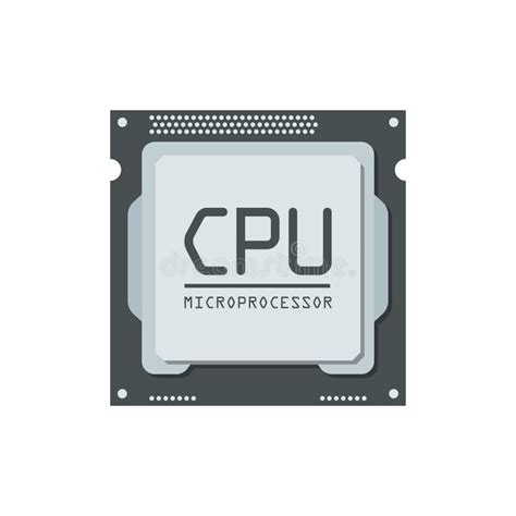 Cpu For Computer And Smartphone Icon In Flat Style Processor Chipset Vector Illustration On