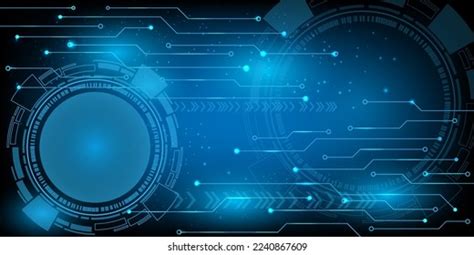 Circular Hud Connection Circuit Board Futuristic Stock Vector Royalty Free 2240867609