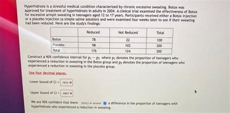 Solved Hyperhidrosis Is A Stressful Medical Condition