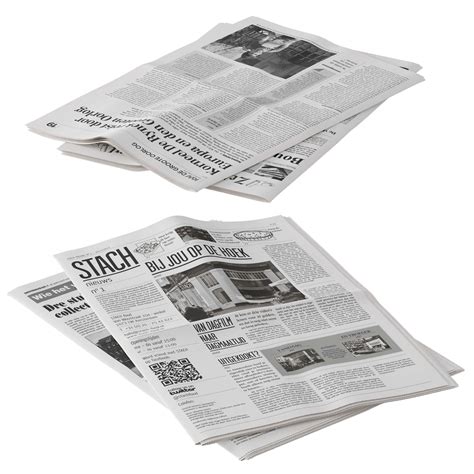 Folded Newspapers Stack Collection 3d Model By Katmit