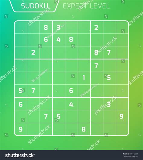 Sudoku Number Place Combinatorial Puzzle Stock Vector Royalty Free