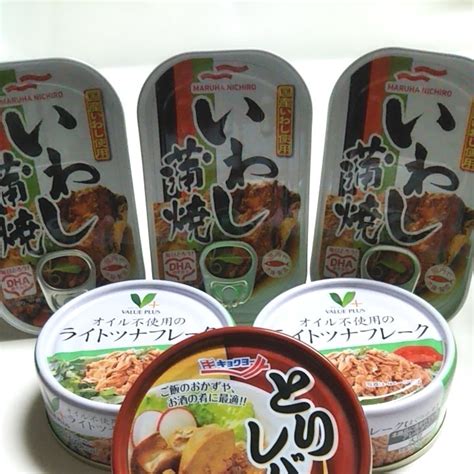 いわし蒲焼缶3個＆ノンオイルツナ缶2個＆とりレバー缶1個セット｜paypayフリマ