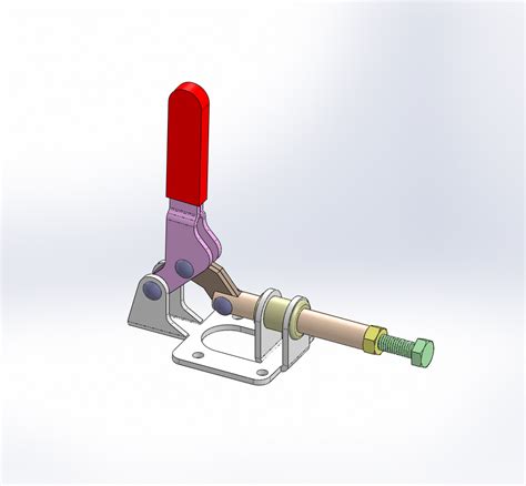 快速推拉式肘节夹直线动作夹32毫米柱塞行程快速夹 Iges 模型图纸下载 懒石网