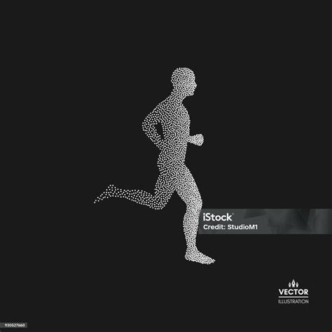 남자를 실행합니다 스포츠 비즈니스 과학 및 기술에 대 한 디자인 사람의 그림자는 점선된입니다 벡터 일러스트입니다 달리기에 대한 스톡 벡터 아트 및 기타 이미지 Istock