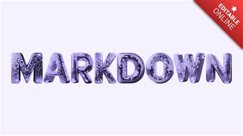 Markdown Disco Ball Purple Font Text Effect Generator