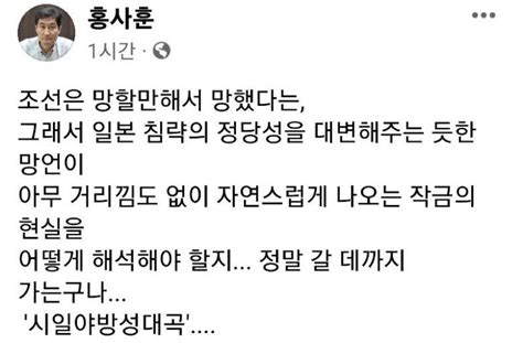 정진석 발언에 대한 식민사관 논란반응