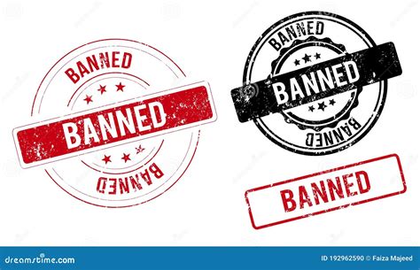 Square Grunge Red Banned Stamp Stock Vector Illustration Of Approval