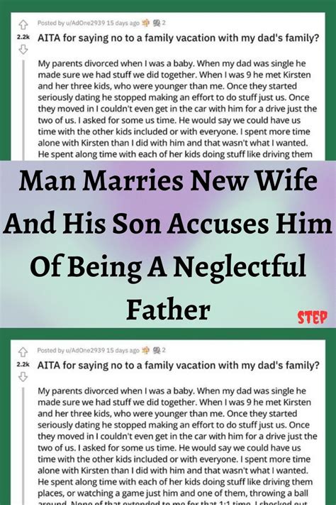 Man Marries New Wife And His Son Accuses Him Of Being A Neglectful
