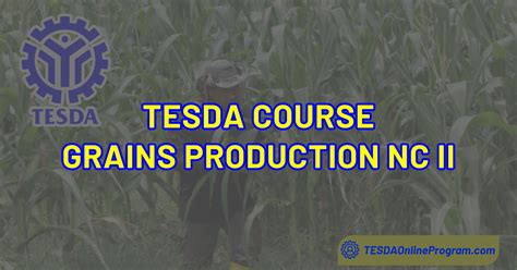 Tesda Grains Production Nc Ii Course Tesda Online Program