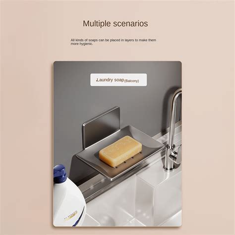 Bathroom Soap Dish Box With Drainage Wall Mounted Too Space Aluminum